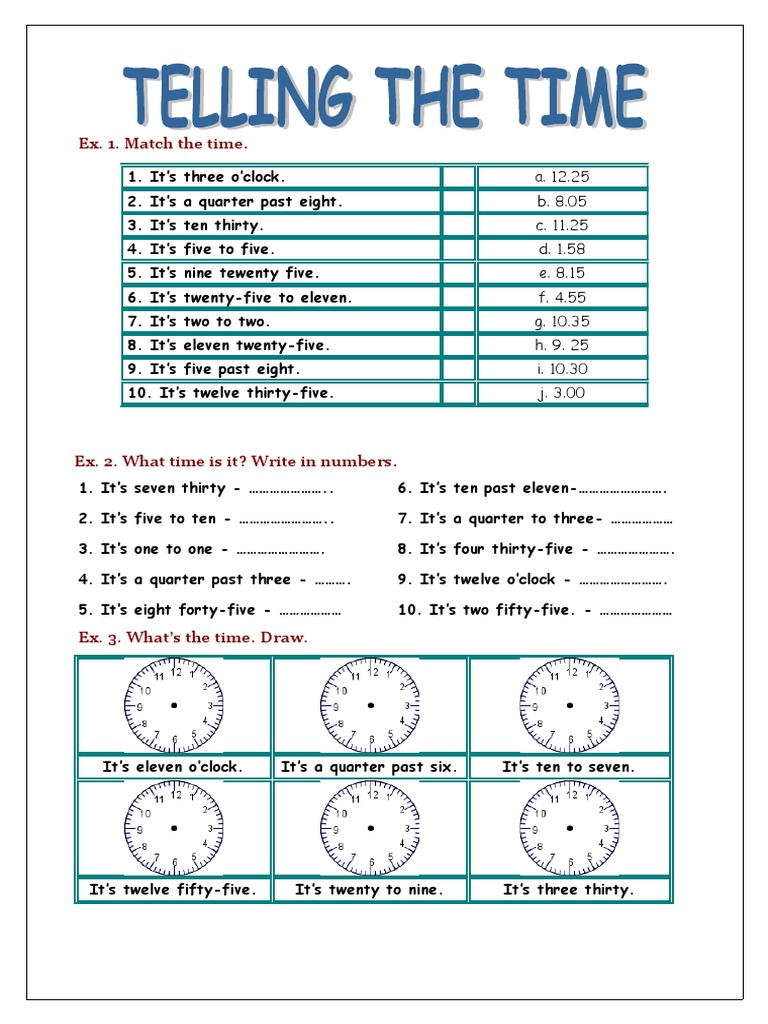 Telling The Time | PDF