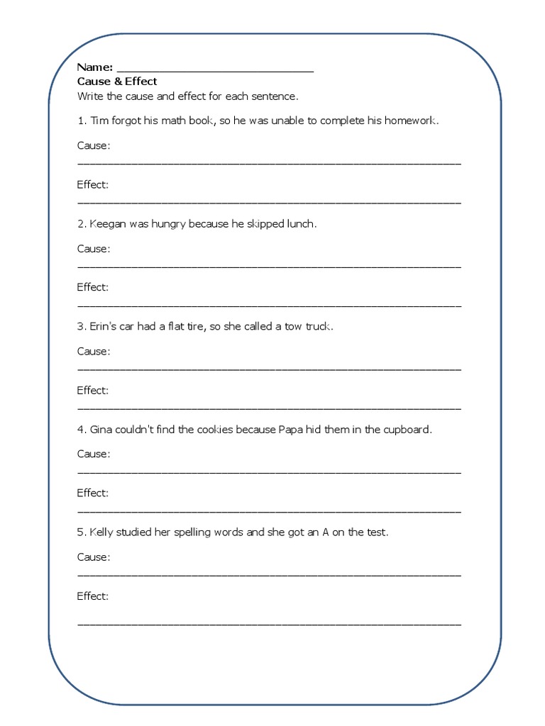 Cause and Effect Practice | PDF