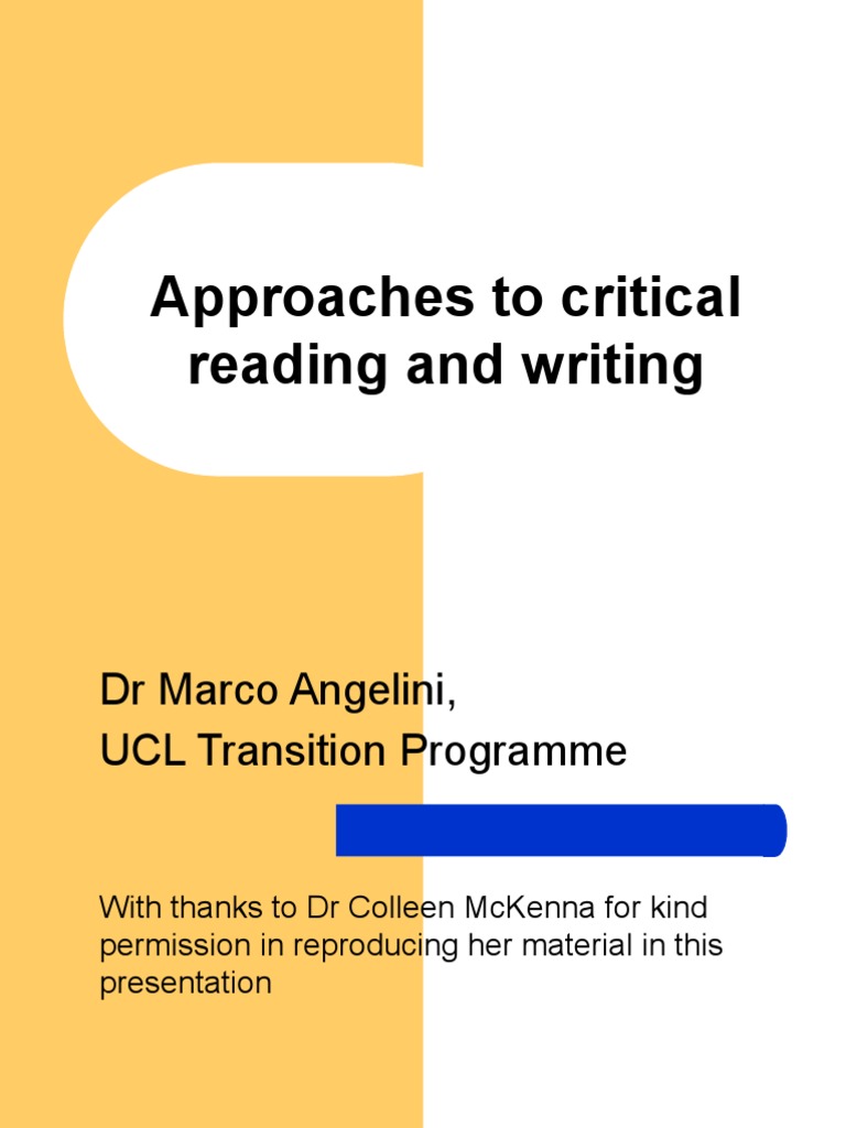 Critical Reading and Writing Strategies | PDF | Argument | Cognitive ...