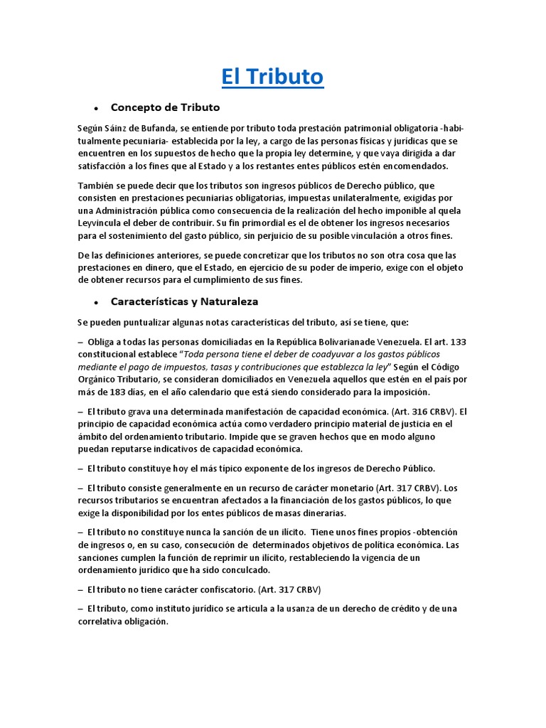 Conceptos y Clases de Tributos | PDF | Pensión | Impuestos