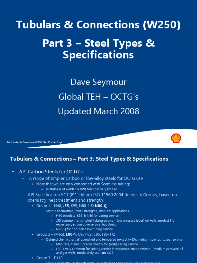 OCTG Steel Types & Specifications Guide | PDF | Pipe (Fluid Conveyance ...