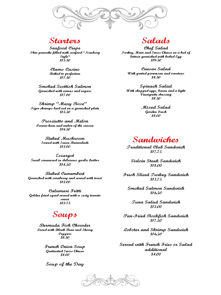 Red Carpet Lunch Menu | PDF | Salad | Eating Behaviors Of Humans