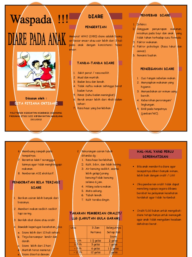 LEAFLET - Pencegahan Penyakit Diare | PDF
