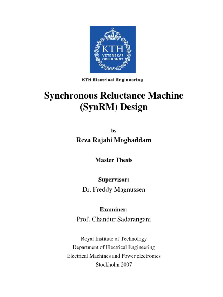 Synchronous Reluctance Motor | PDF | Physics | Electromagnetism