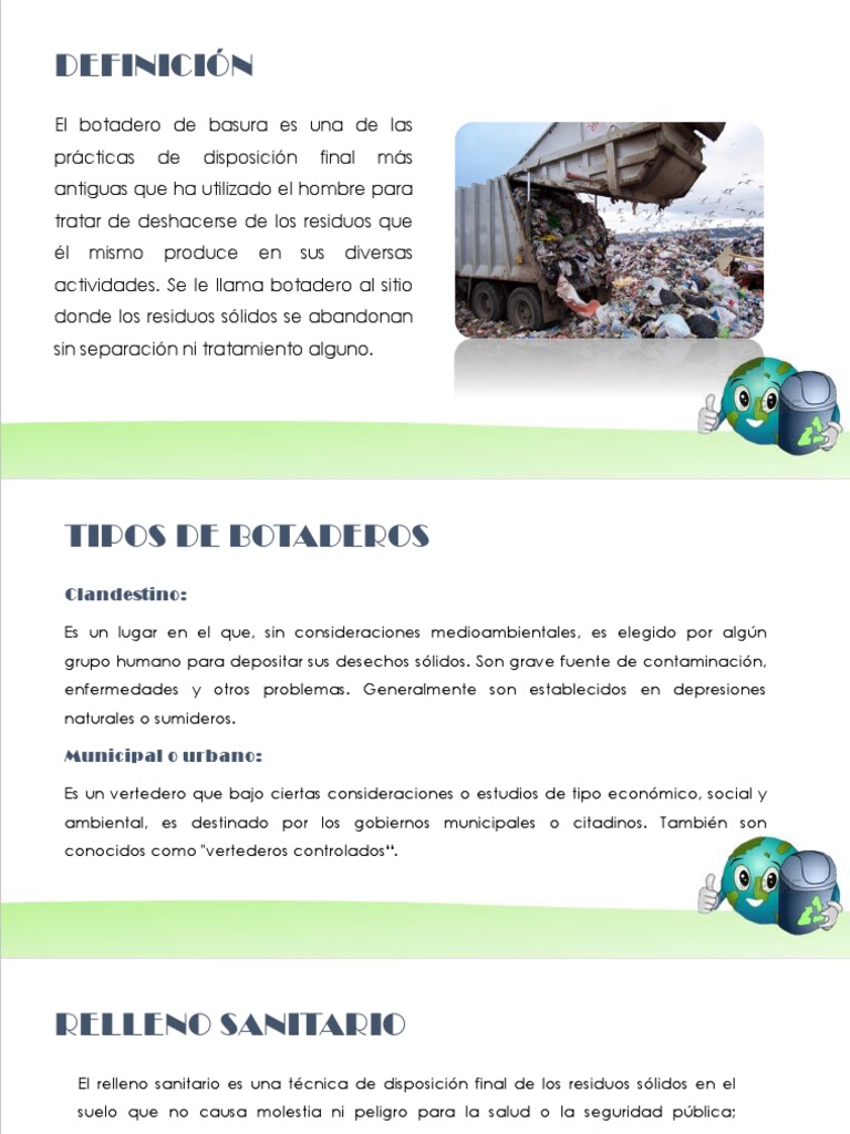 Definición y tipos de botaderos de basura | PDF | Vertedero | Residuos
