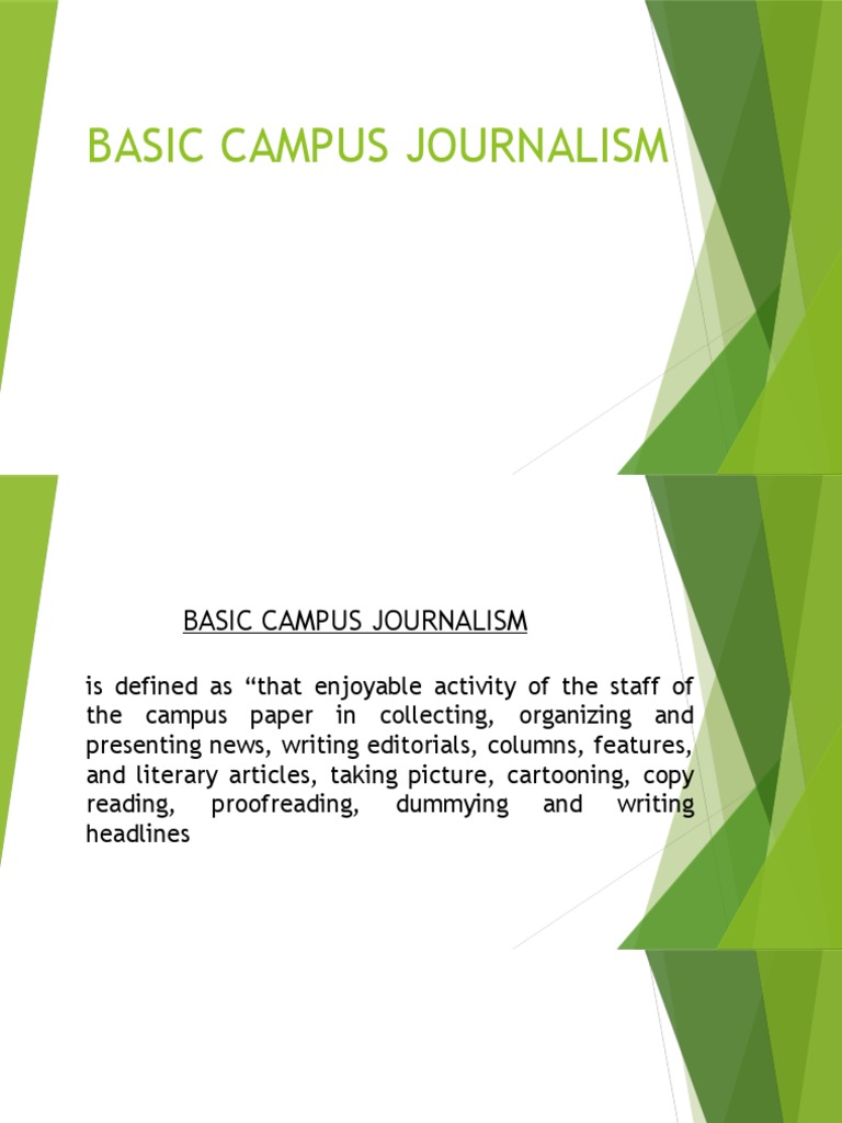 Campus Journalism Roles Explained | PDF | Newspapers | Editing