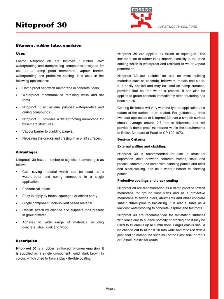 Nitoproof 30 Indonesia | Asphalt | Concrete