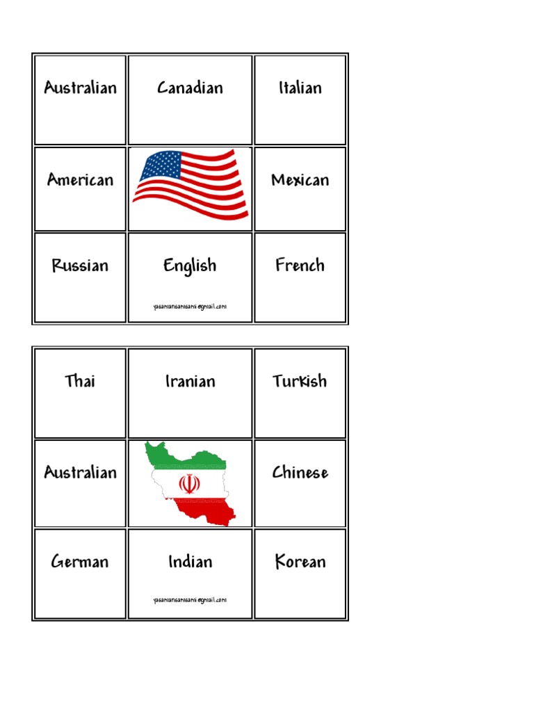 Countries Bingo Game | PDF