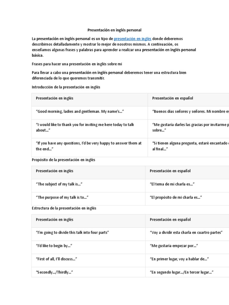 Present Yourself in English | PDF | Ocio | Entretenimiento (general)