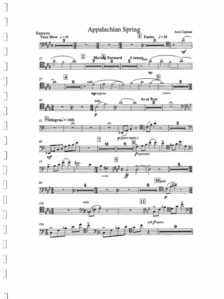 Appalachian Spring Suite Bassoon | PDF