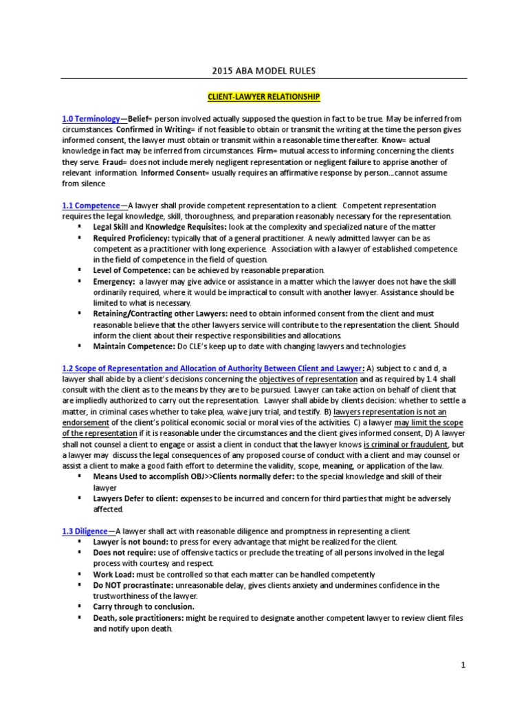 ABA Rules #Professionalresponsibility | PDF | Practice Of Law | Lawyer