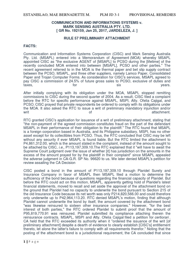 Provisional Remedies | PDF | Reinsurance | Res Judicata