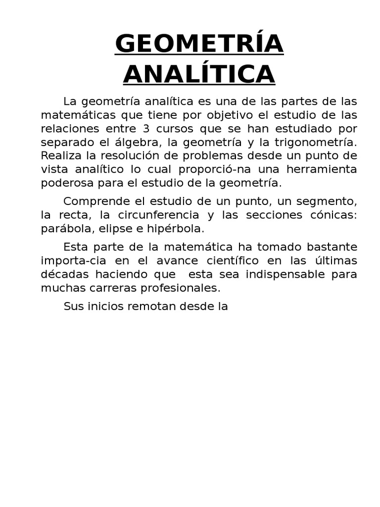 Libro Geo. Analítica | PDF | Geometría analítica | Matemática Elemental