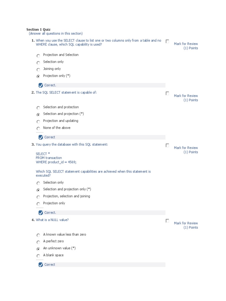 Quiz DP 1 | PDF | Sql | Information Science
