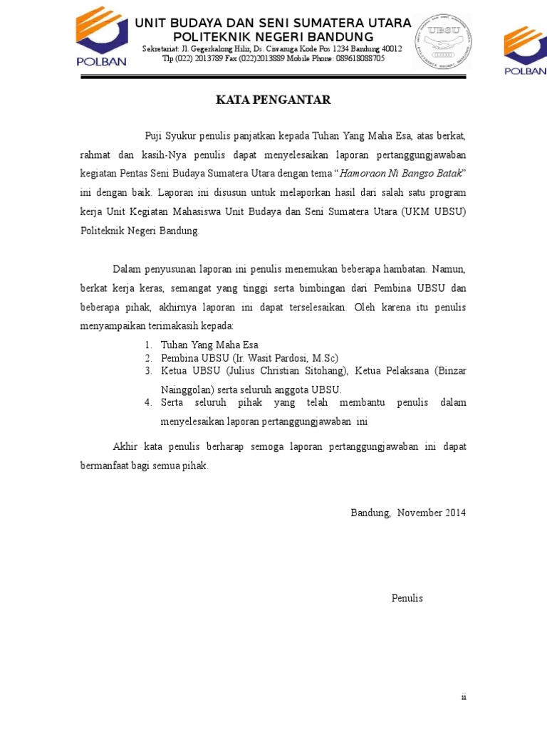 Lembar Pengesahan LPJ Kegiatan Seni | PDF
