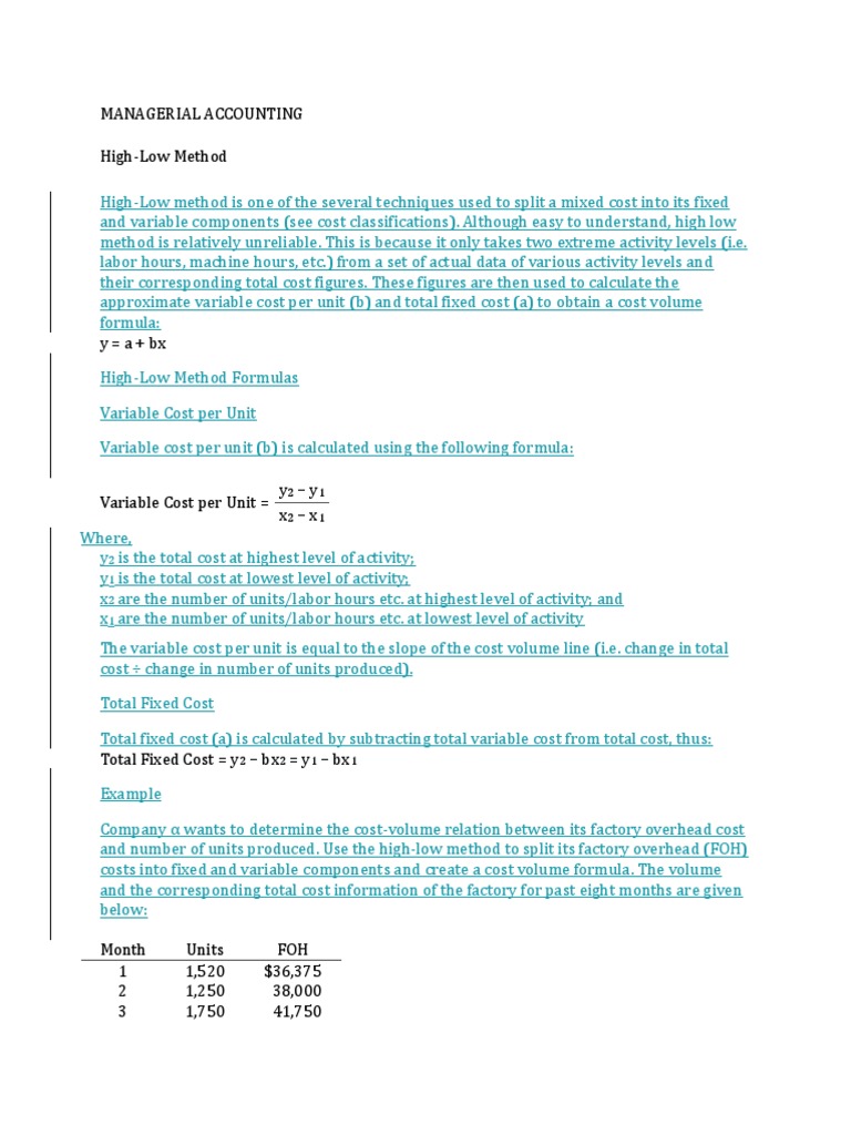 Managerial accounting techniques for cost analysis | PDF | Management ...