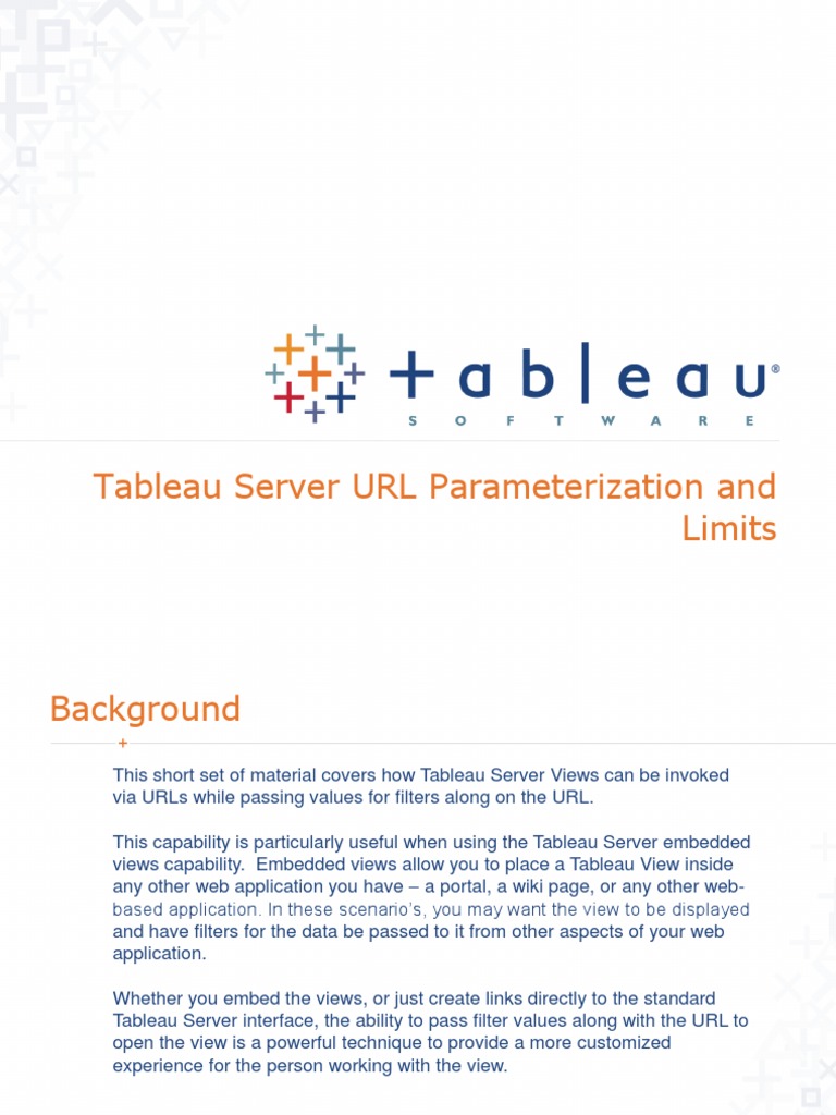 URL Filtering for Tableau Views | PDF | World Wide Web | Internet & Web