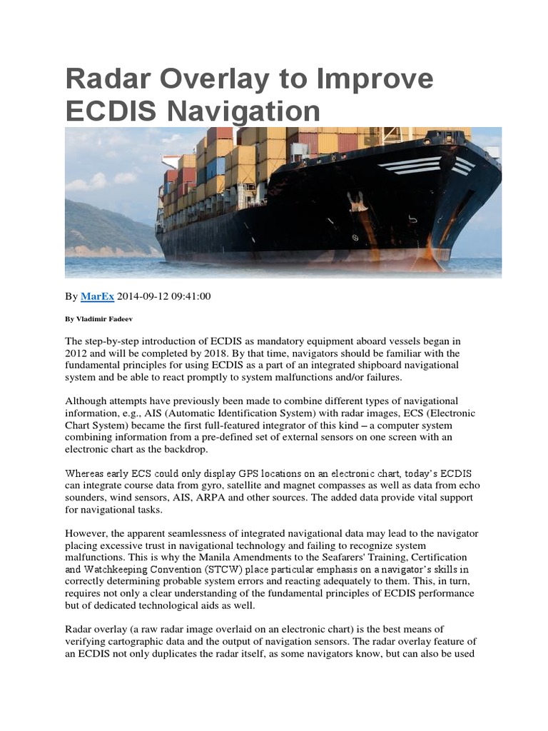 Radar ECDIS Integration | PDF | Navigation | Radar