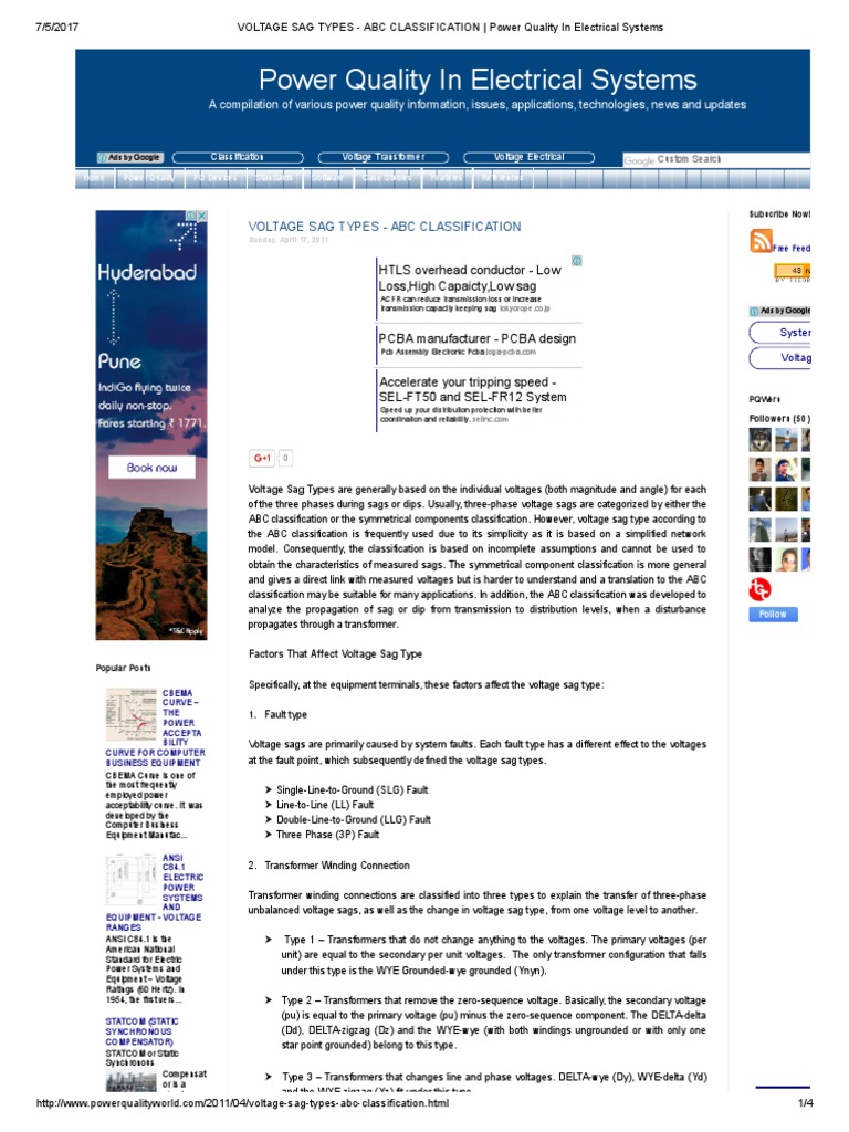 Voltage Sag Types - ABC Classification - Power Quality in Electrical ...