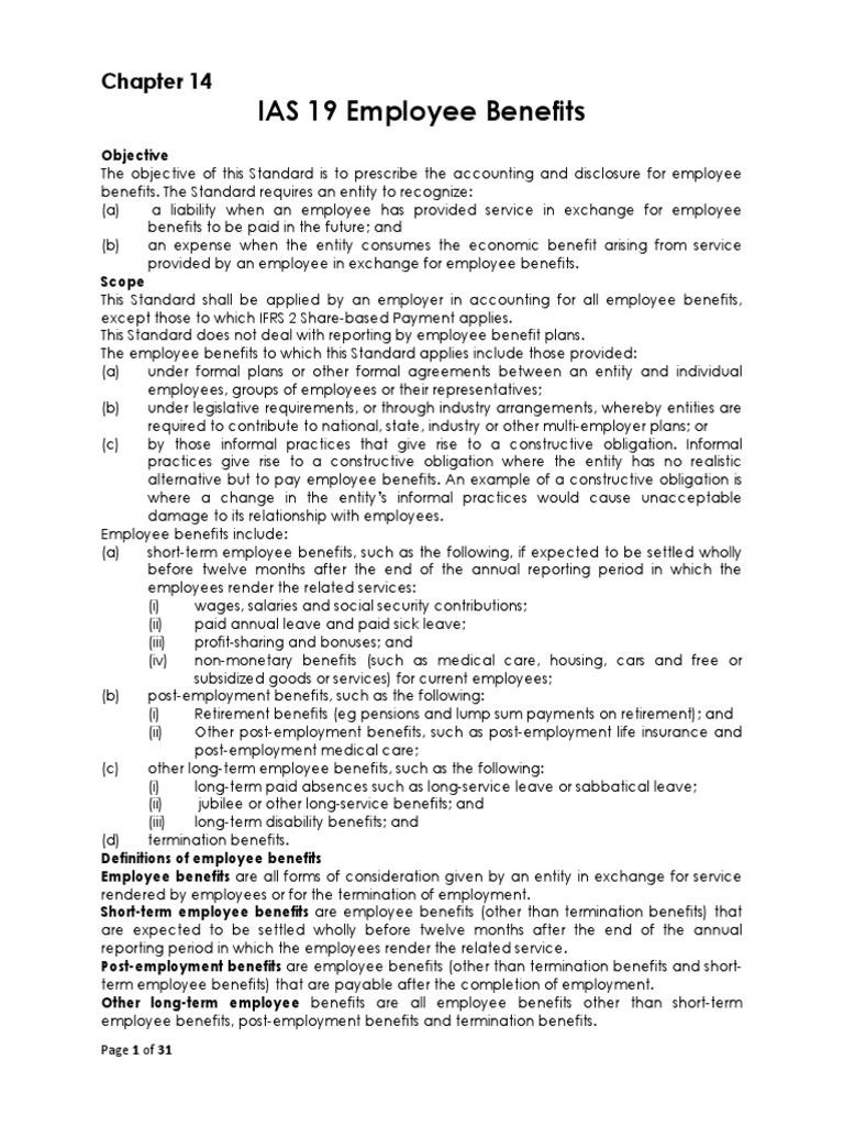 Ias 19 | PDF | Defined Benefit Pension Plan | International Financial ...