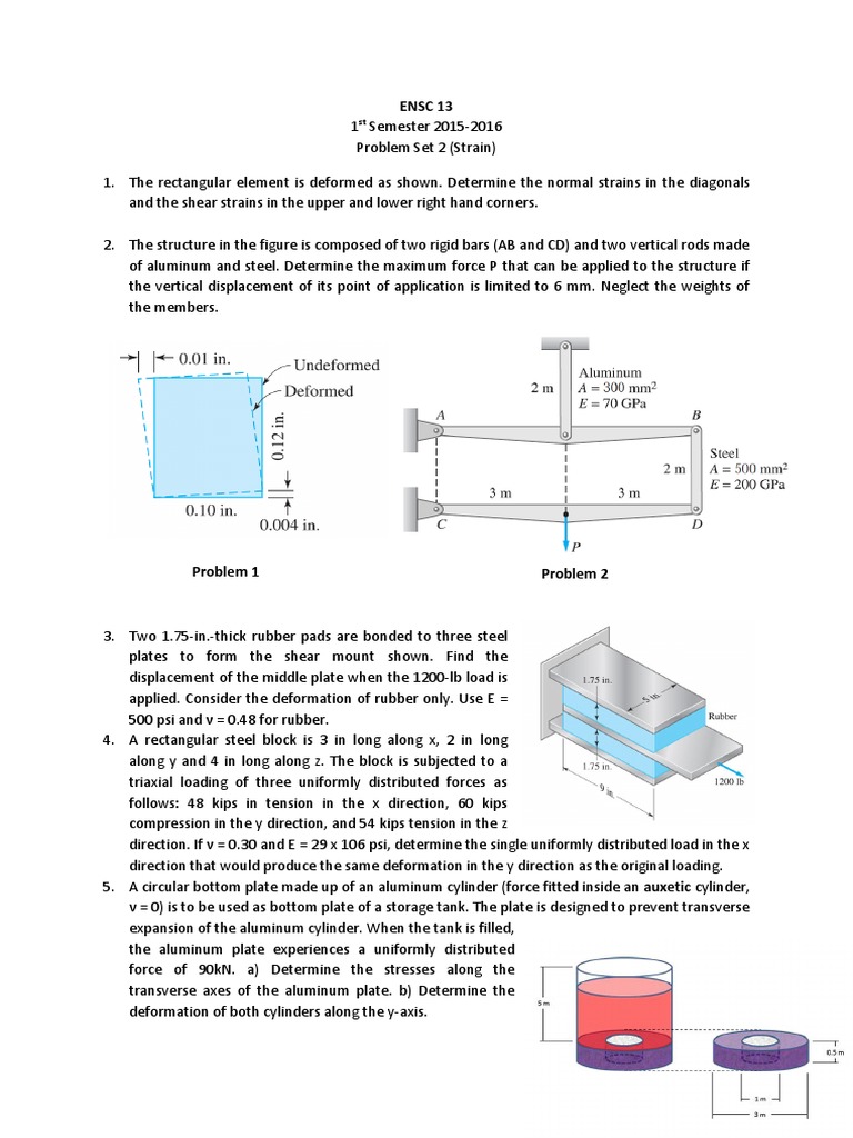 Problem Set 2 | PDF | Deformation (Mechanics) | Stress (Mechanics)
