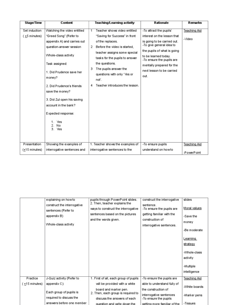 Lesson Plan Reading-4b - Grammar (Unit 8) | PDF | Lesson Plan | Teachers