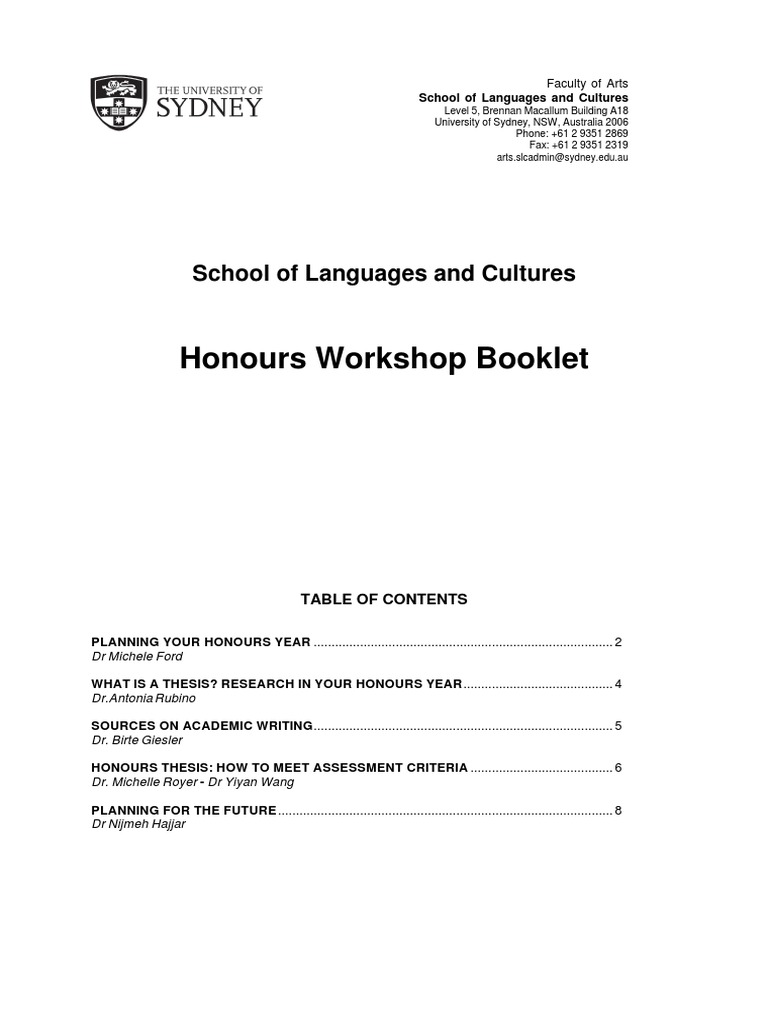 Research and Writing Your Honours Thesis | PDF | Thesis | Postgraduate ...