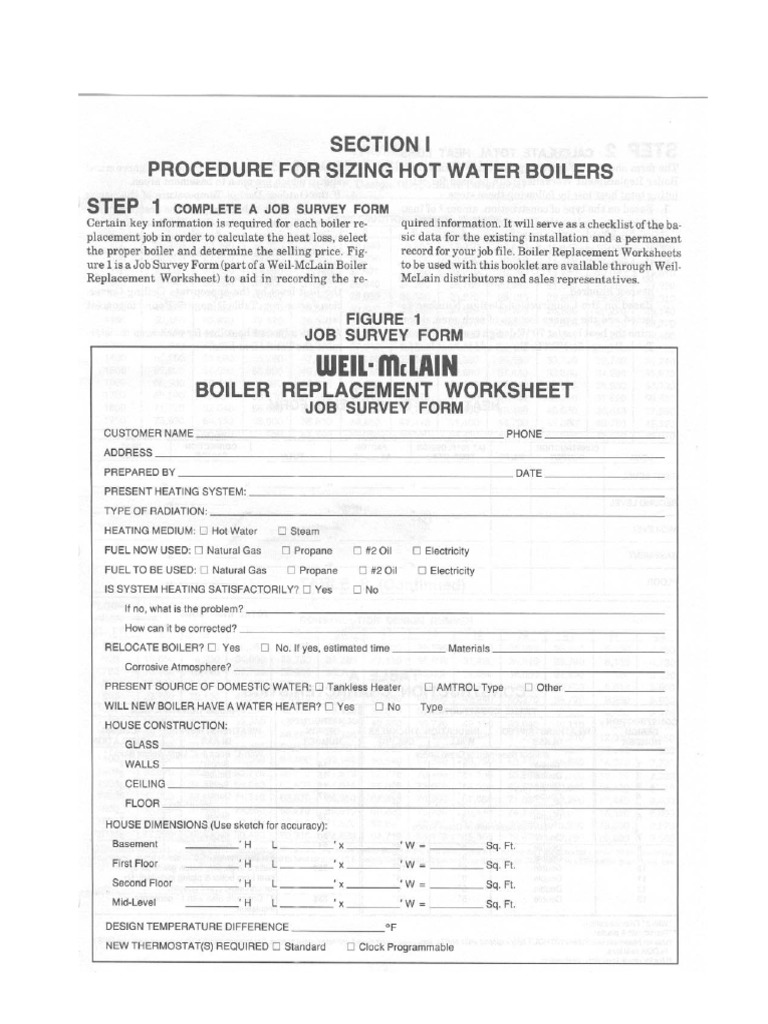 Boiler Sizing Worksheet | PDF