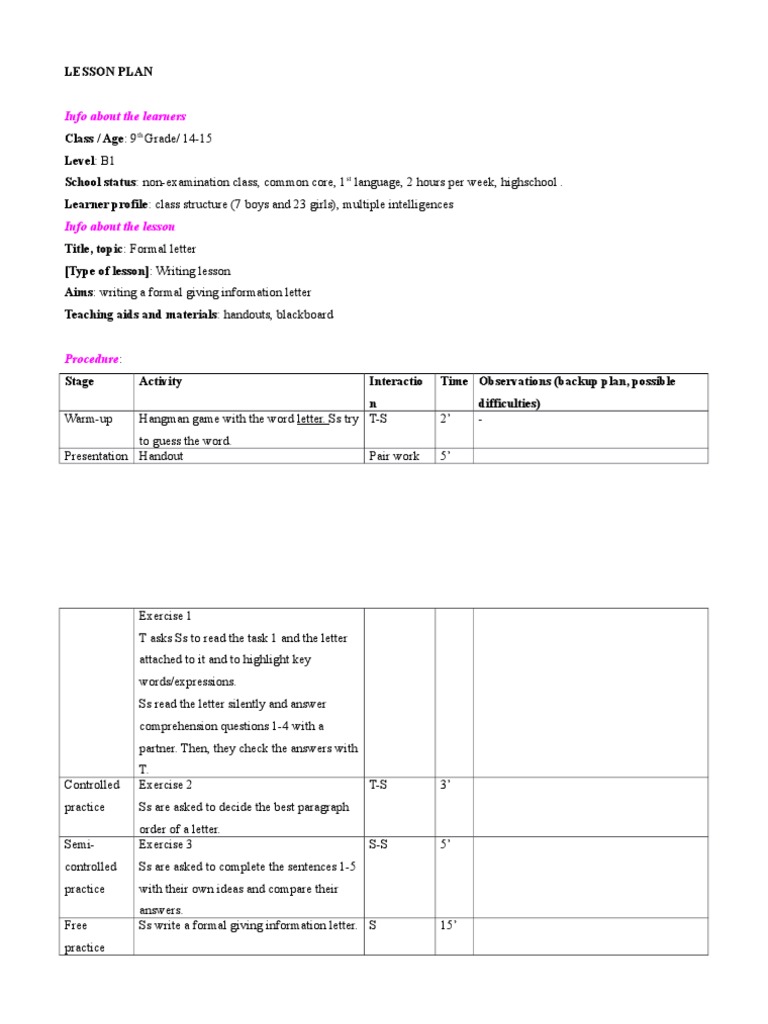 Lesson Plan Writing | PDF