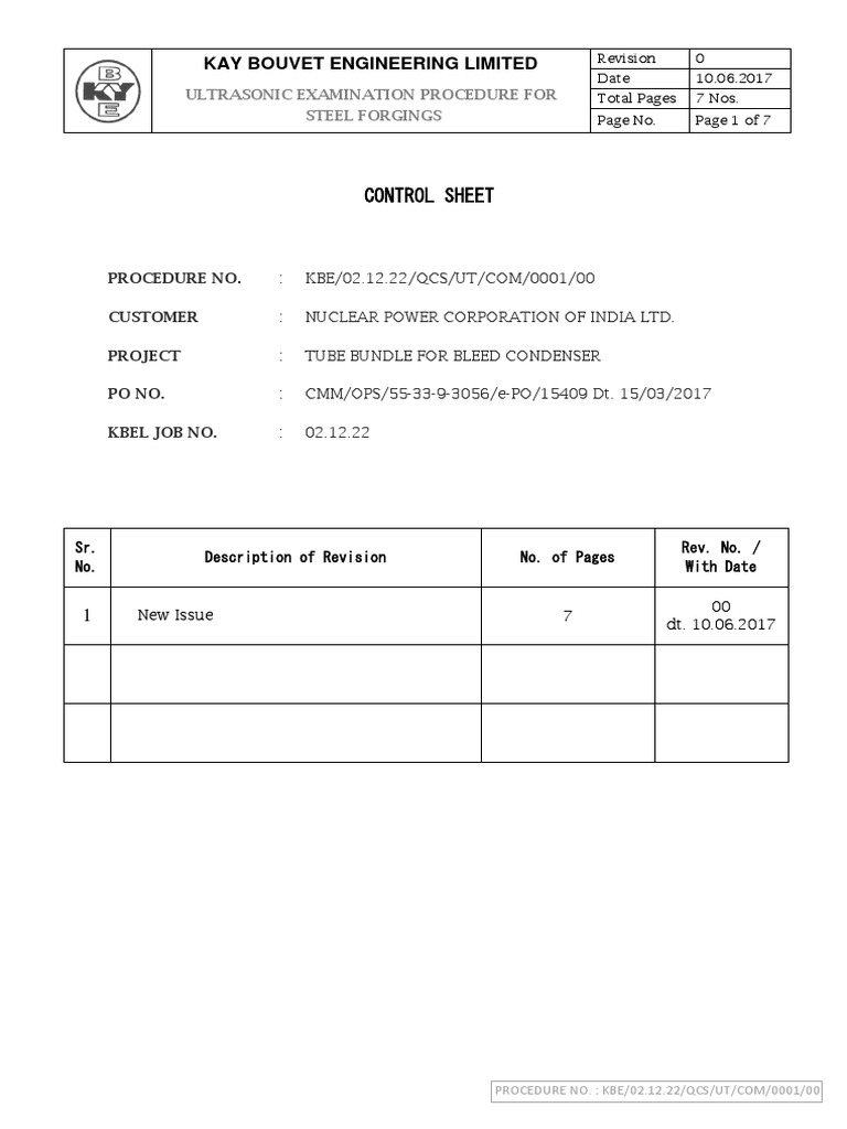 UT Procedure - Forgings | PDF | Ultrasound | Calibration