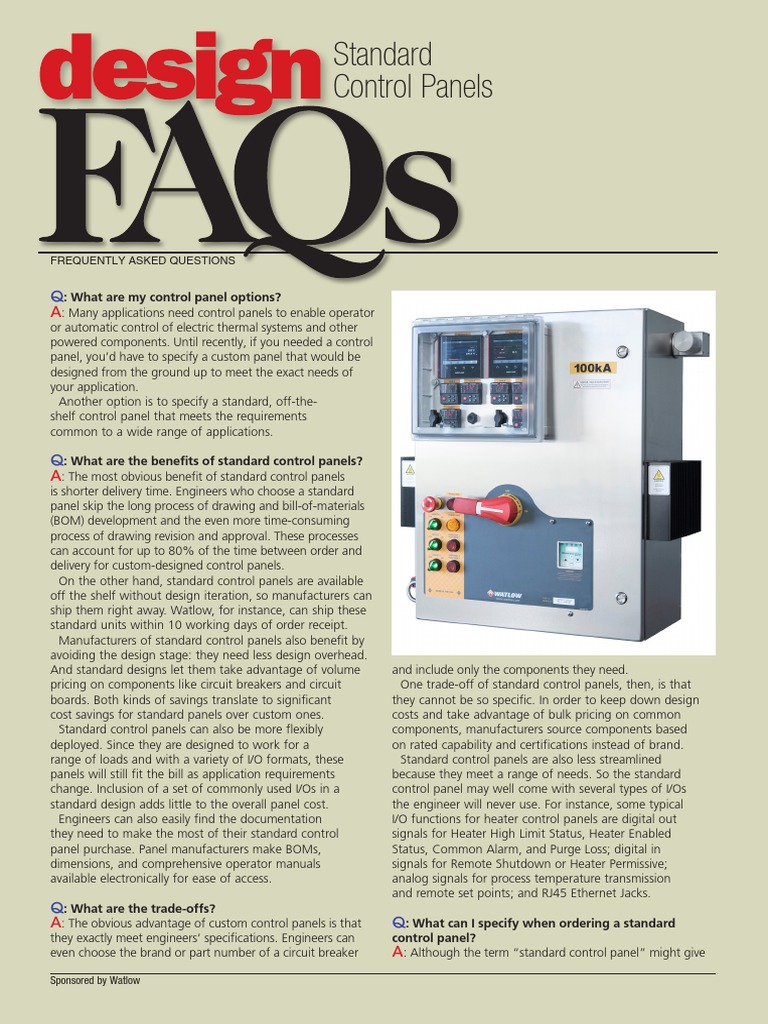 Standard Control Panels:: What Are My Control Panel Options? | PDF ...