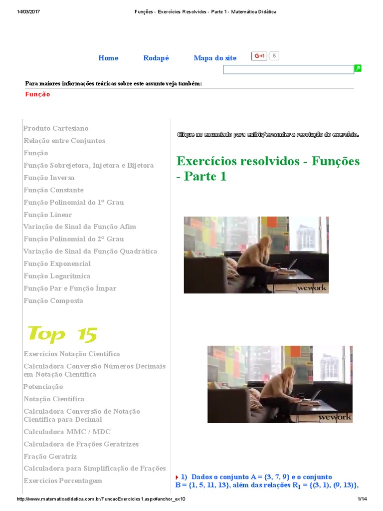 Funções - Exercícios Resolvidos - Parte 1 - Matemática Didática.pdf ...