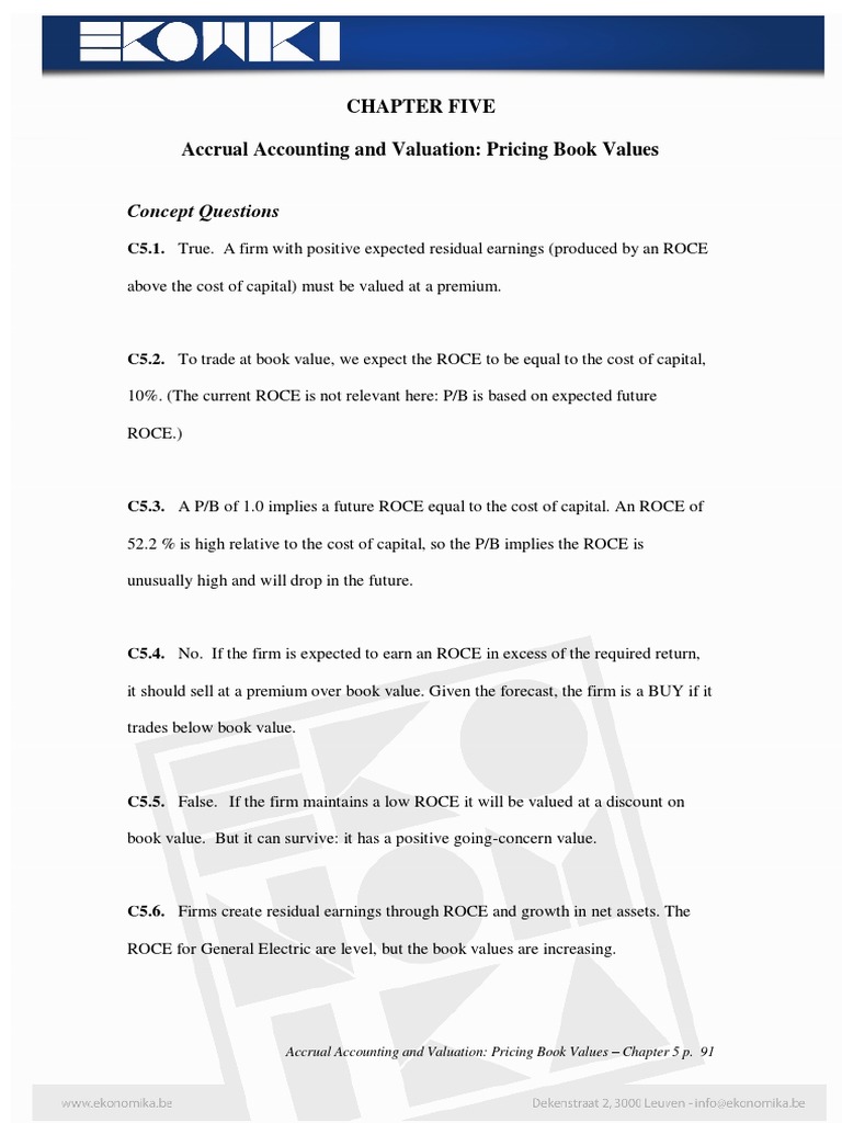 Financial Statement Analysis - Concept Questions and Solutions - Chapter 5 | PDF | Book Value ...