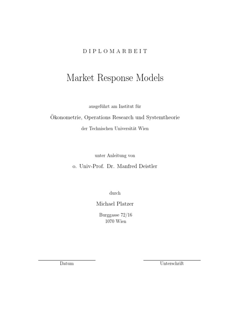 Market Response Models | PDF | Retail | Advertising