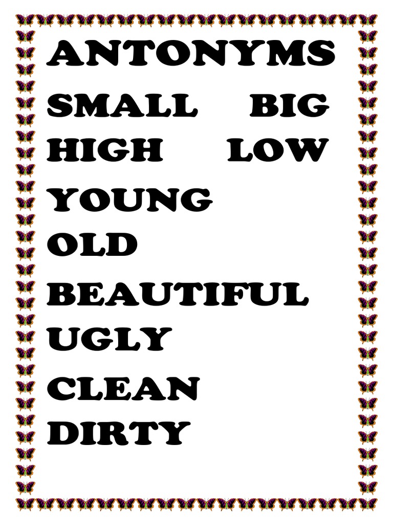 ANTONYMS - For Merge | PDF