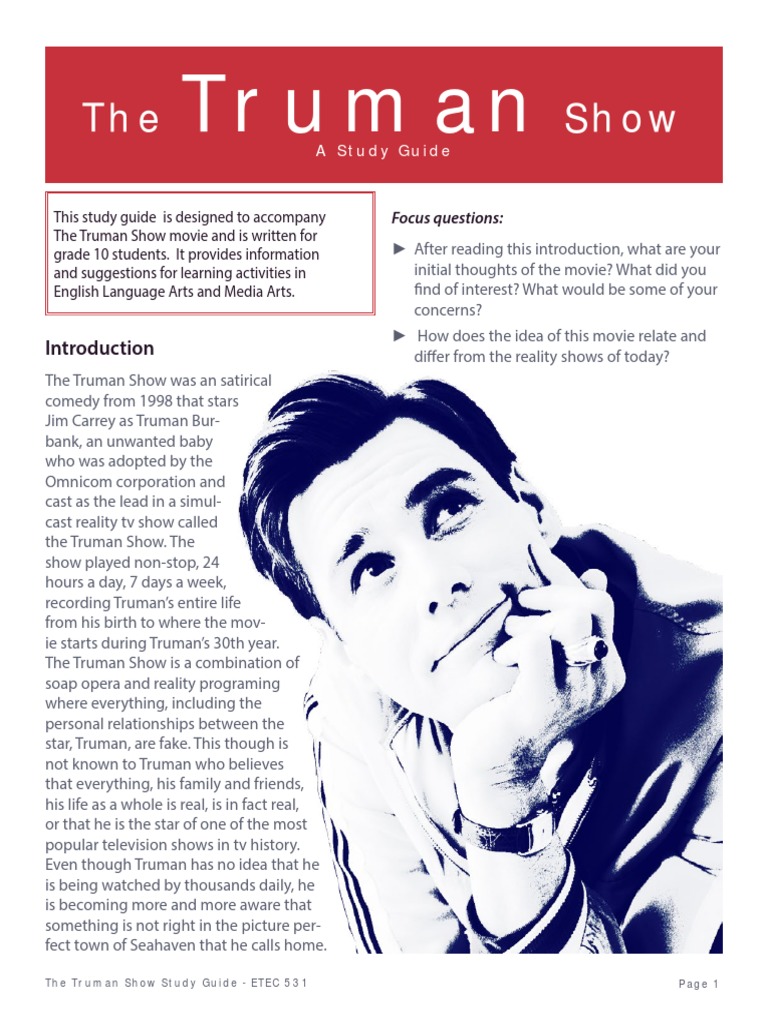 the truman show study guide | Dystopia | Utopia