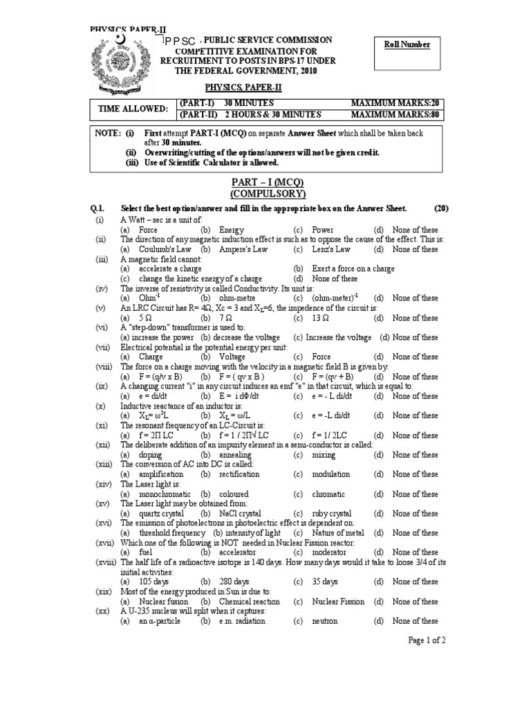 Physics Mcqs | PDF | Photoelectric Effect | Nuclear Physics