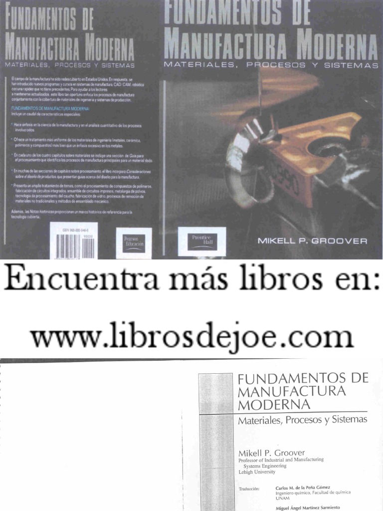 Groover Mikell - Fundamentos de Manufactura Moderna | PDF