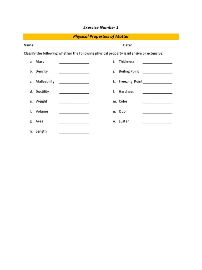 Intensive vs. Extensive Properties Quiz | PDF