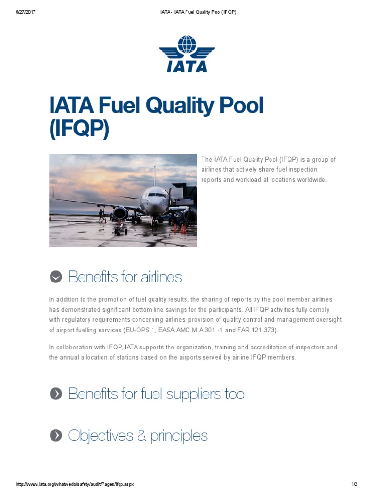 Iata - Iata Fuel Quality Pool (Ifqp) | PDF