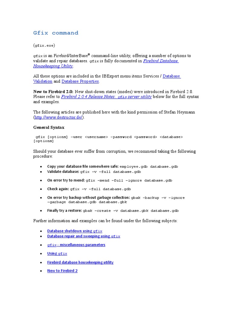 Comandos Firebird - Guia Rápida | Download Free PDF | Database Transaction | Command Line Interface