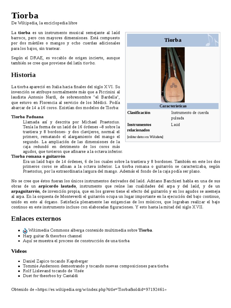 Tiorba | PDF | Manejar laúdes | Producción musical