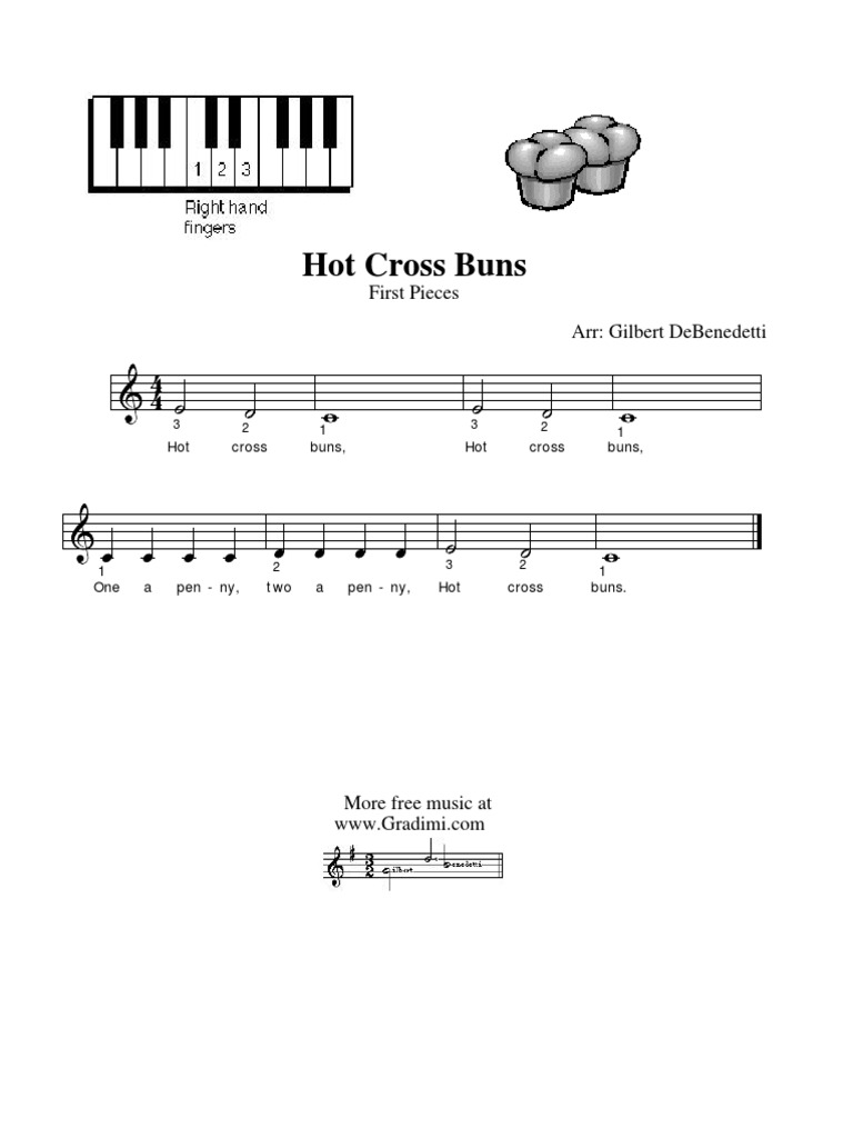Hot Cross Buns: First Pieces Arr: Gilbert Debenedetti | PDF