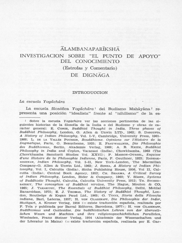 Alambana-Pariksha de Dignaga - Tola Dragonetti | PDF