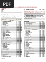 Radiology Technologist Skills Checklist | PDF | Radiology | Angiography