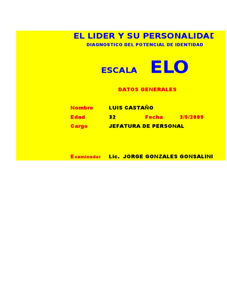 Test Elo | PDF | Comportamiento | Metafísica de la mente