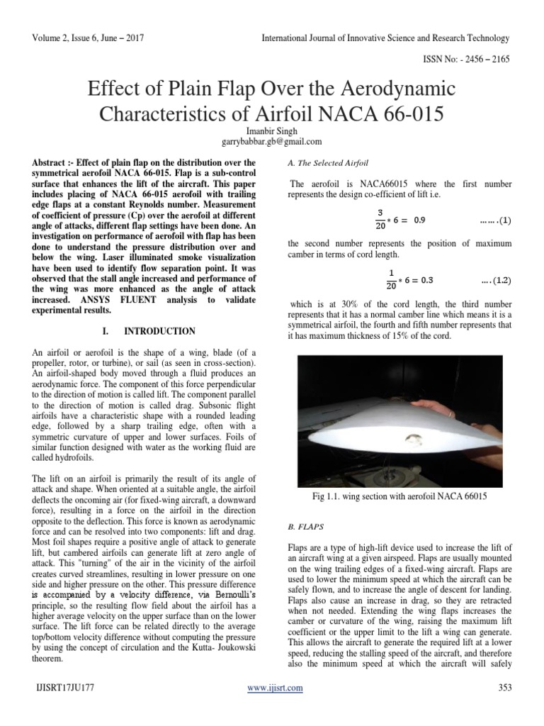 Effect of Plain Flap Over The Aerodynamic Characteristics of Airfoil ...