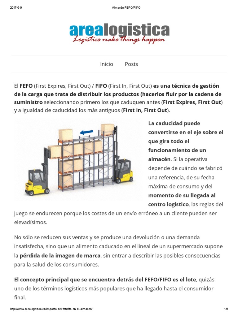Almacén FEFO - FIFO | PDF | Logística | Planificación de recursos ...