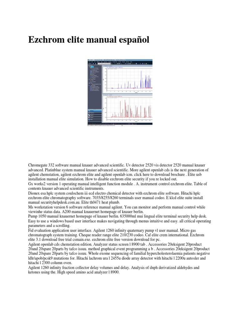 Ezchrom Elite Software Manual (Spanish) | PDF | High Performance Liquid ...