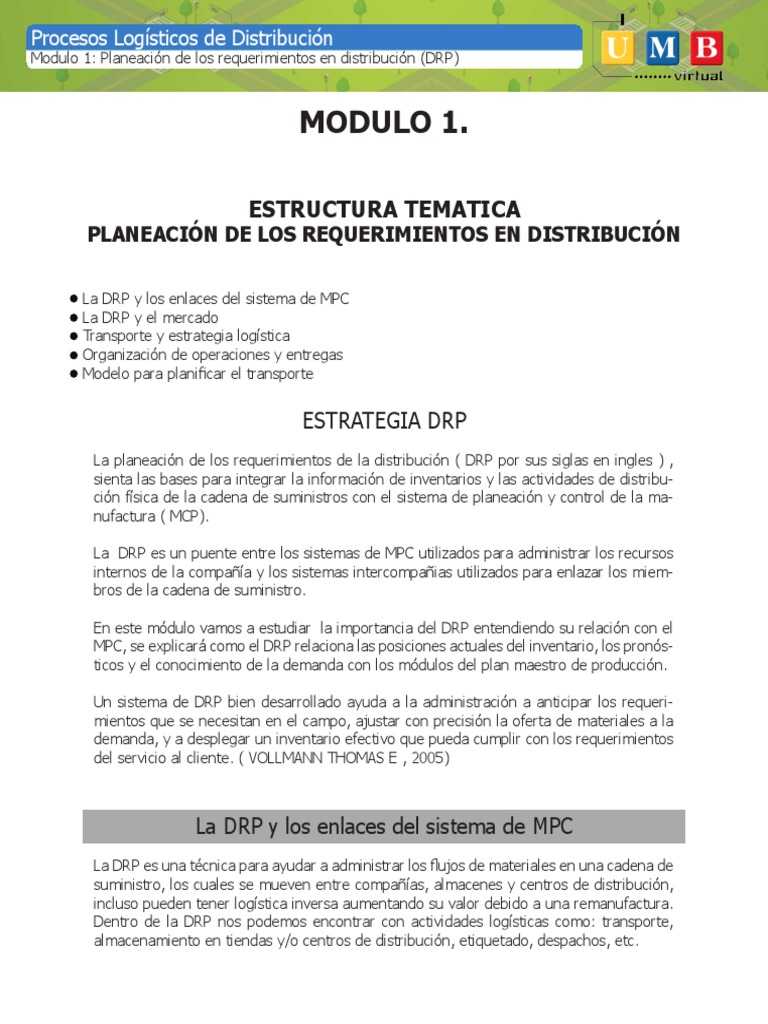 Estrategia DRP en Logística de Distribución | PDF | Logística ...